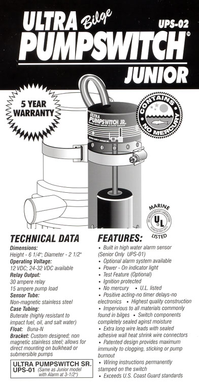 Ultra Safety Systems 12V Ultra Junior Bilge Pump Switch - UPS02-12 ...