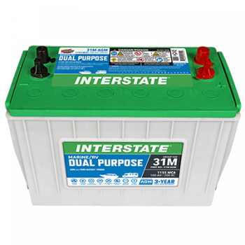 Interstate Battery Group 31 AGM Dual Purpose Battery, 1155CA - 31M-AGM ...
