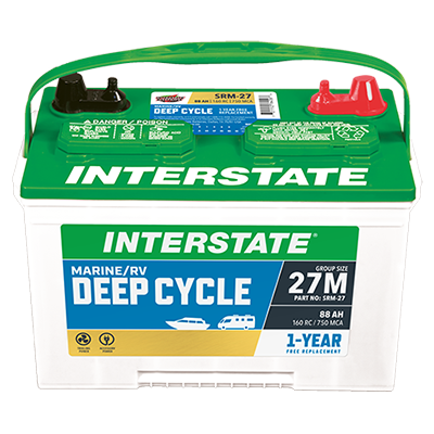 Interstate Battery Group 27 Deep Cycle Battery, 750CA - SRM-27 - Boat ...