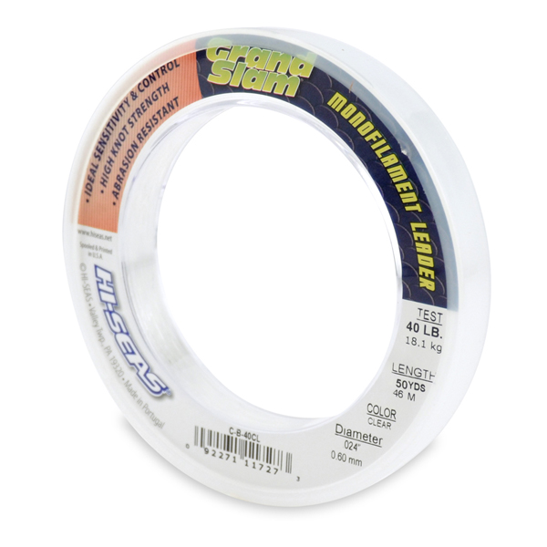 Grand Slam Monofilament Leader, 40 lb Test, Clear, - C-B-40CL - Boat ...
